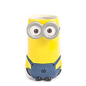 Zak Designs Despicable Me Kevin Minion 3D Sculpted Ceramic Coffee Mug for Hot Drinks, 14 oz