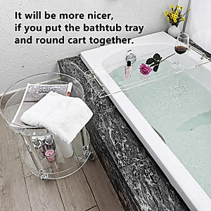 42" Gold Handle transaprent Bathtub Caddy for Luxury Bathroom
