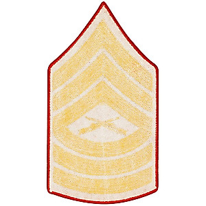 United States Marine Corps USMC chevron gold embroidered on red MSGT Master Sergeant
