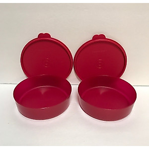 Tupperware 1 1/2cup Medium Wonder Bowl set of (2) Red with Matching Seals