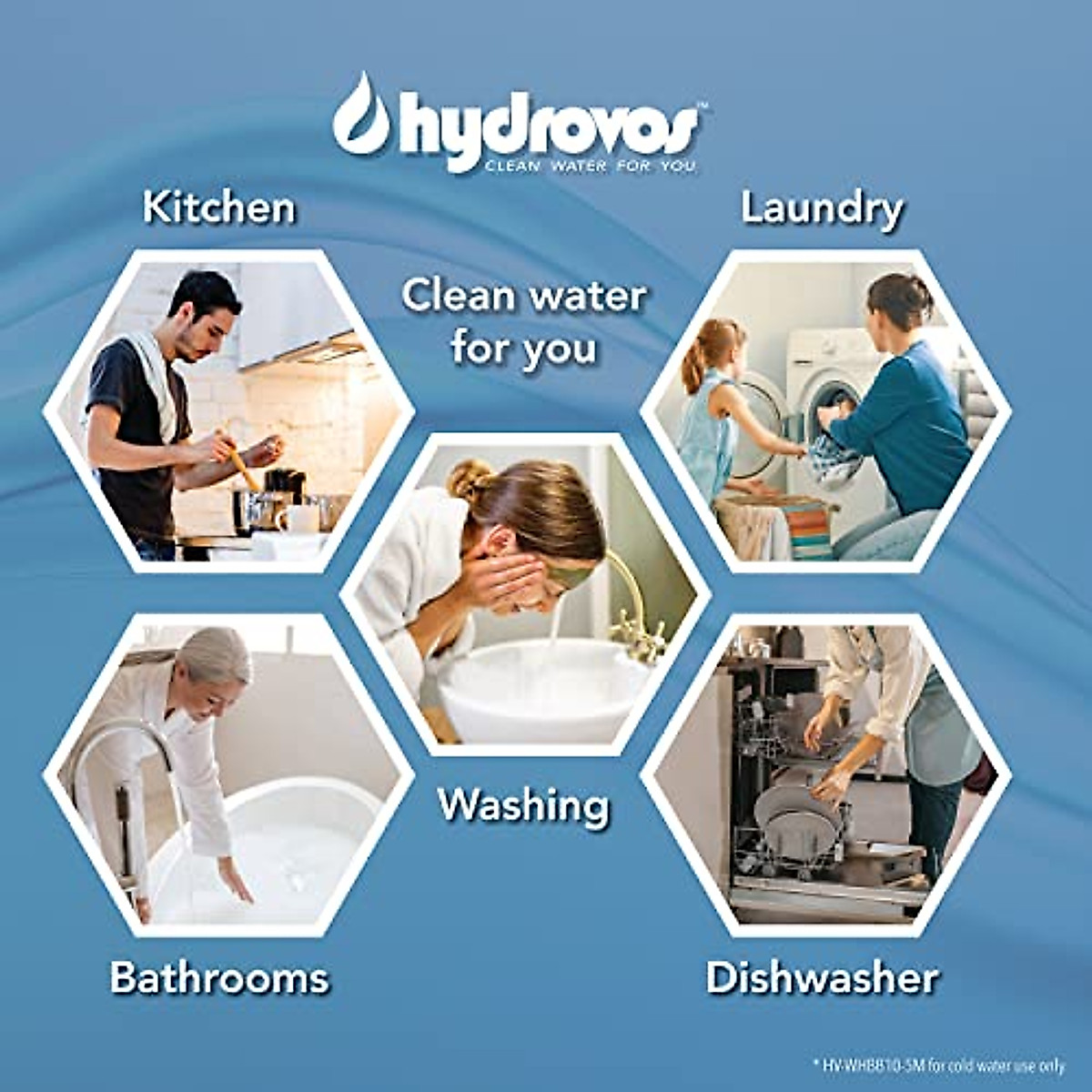 HYDROVOS 4.5 x 10 Inch Large Capacity Whole House Water Filter, NSF 42 Certified 5 Micron Sediment Filtration, Compatible with Whirlpool WHKF-GD25BB Aqua-Pure AP810, AP801 GE GXWH30C GXWH35F GWWH40