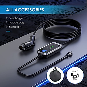 Evjuicion Level 2 EV Charger, 40Amp 240V Portable Electric Vehicle Charger 25Ft Cable NEMA 14-50 Plug for J1772 Electric Car Home Charging Station, Delay Timer