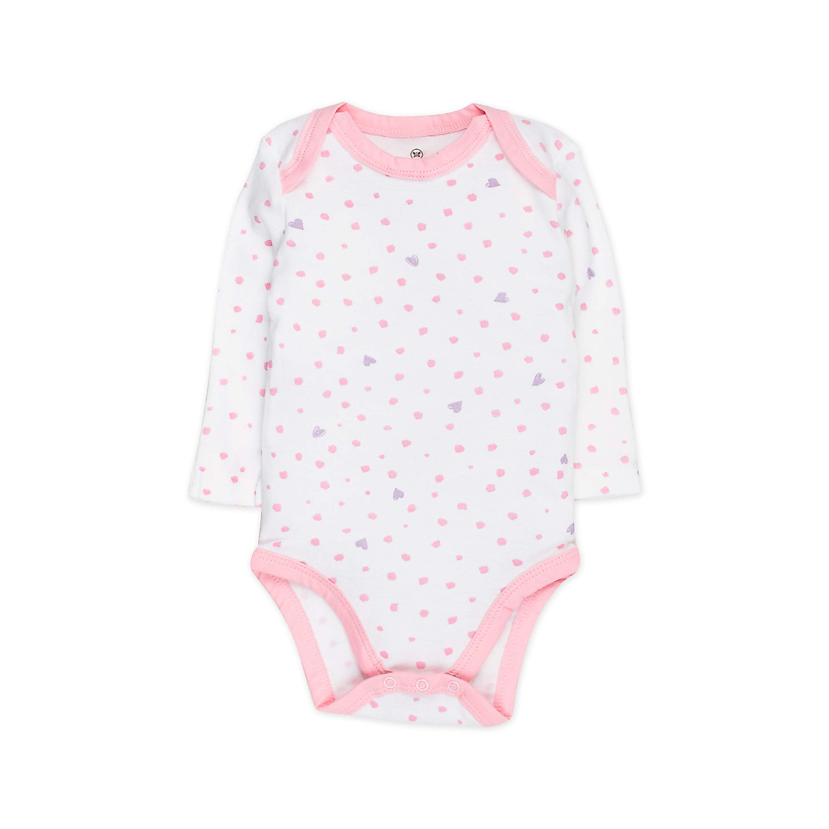 HonestBaby 5-Pack Organic Cotton Long Sleeve Bodysuits, Rose Blossom, 12 Months