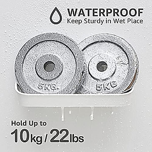 LEVERLOC Shower Caddy Double Layer Suction Cup Shower Caddy with 4 Hooks One Second Installation Shower Organizer Waterproof & Oil-proof Draining Bathroom Shelves No Drilling