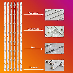 QzayDrea 6pcs LED Strips Set fit for TCL TV,Backlight Replacement for JL.D65081330-365AS-M_V03 65HR330M08A1 65S421 65S425 65S423