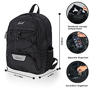 WOLT | Youth Soccer Bag - Soccer Backpack & Bags for Basketball, Volleyball & Football Sports, Includes Separate Cleat Shoe and Ball Compartment, fit to Youth & Adult (Black)