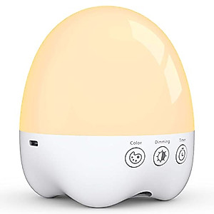 Lyridz Nursery Night Light for Kids, Rechargeable Baby Night Light with Motion Sensor, RGB LED Dimmable Table Lamp for Breastfeeding with Color-Changing Mode,1-Hour Timer,Touch Control