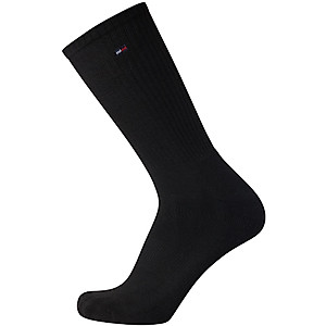 Tommy Hilfiger Men's Athletic Socks - Cushioned Crew Socks (10 Pack), Size 7-12, Black