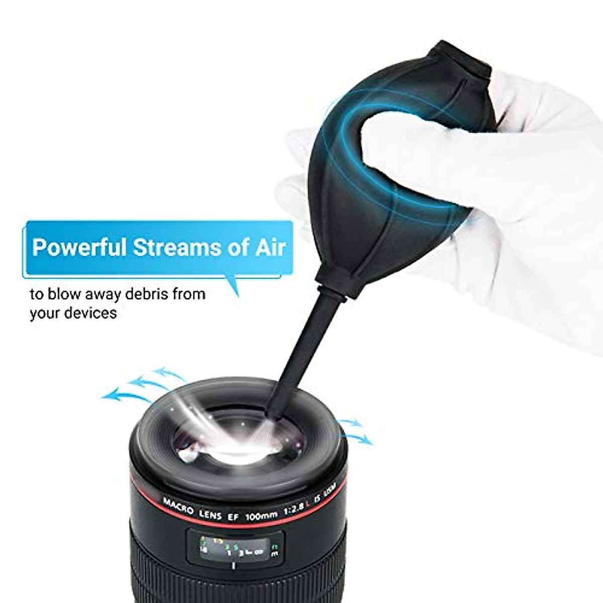 Soft Tip Silicone Super Air Blower Blaster Pump Dust Cleaner Include Micro Fiber Cleaning Cloth, Bulb Blower for Digital SLR Lens Sensor LCD Screens Musical Instruments Keyboards Telescope Filters