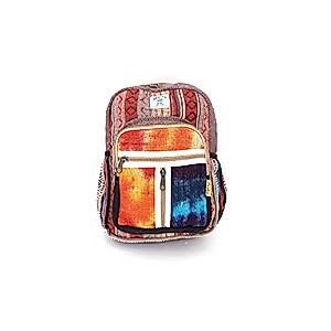 Unique Tie-dye Mini Hemp Backpack Small Back Pack Boho Backpack 100% Himalaya Hemp| 100% VEGAN | Handmade with Love. (Brown)