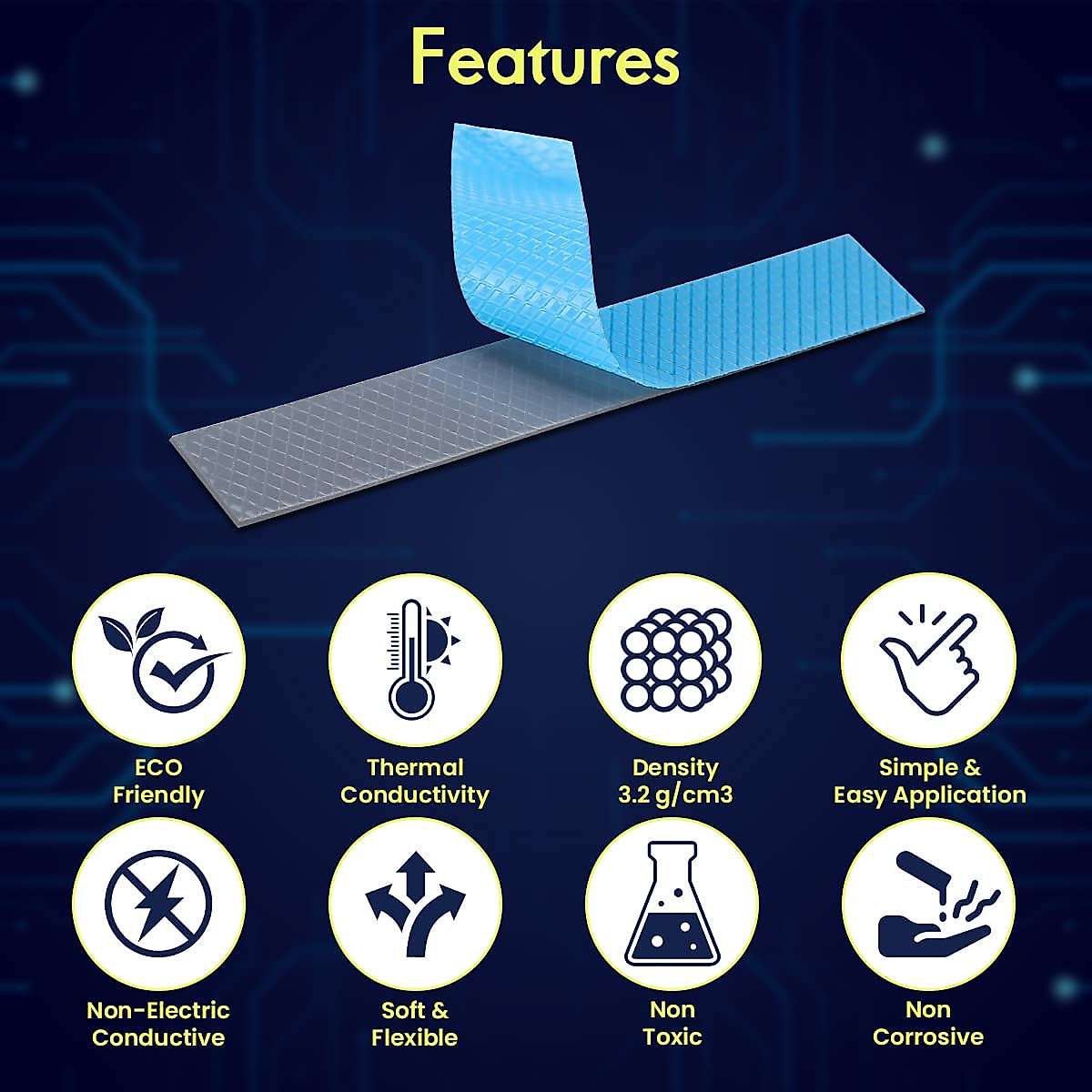 Gelid Solutions GP-Ultimate 15W-Thermal Pad 120x20x 0.5mm (2pcs). Excellent Heat Conduction, Ideal Gap Filler. Easy Installation