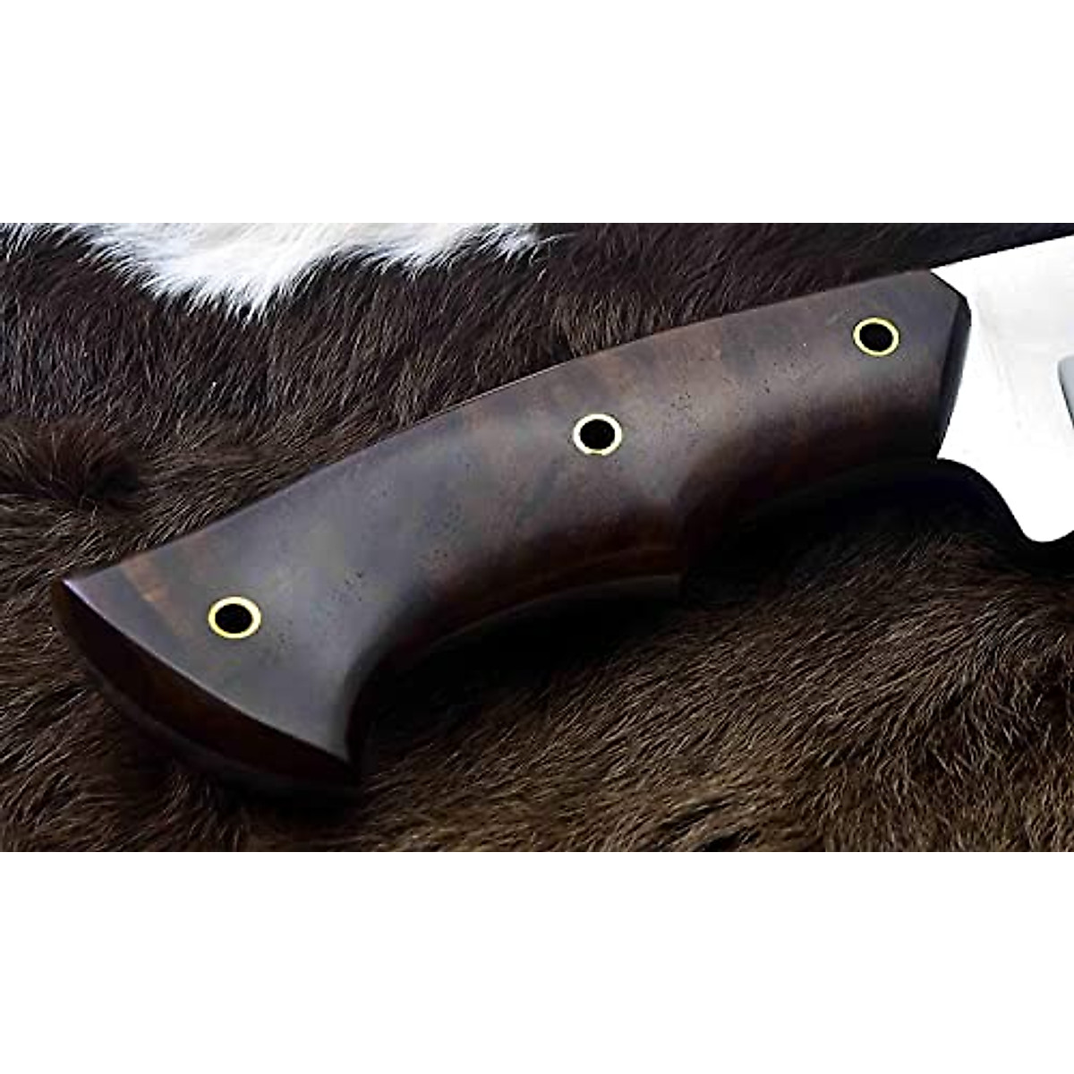 DKONLY-BLADES USA: 15" Custom Handmade D2 Steel Full Tang Hunting Almogovar Camp Knife with Rose Wood Handle & Leather Sheath (AM76)