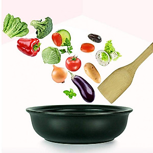 MYYINGBIN Healthy Lead Free Ceramic Tagine Pot with Wooden Shovel and Tray, Stew Casserole Slow Cooker, 23cm, Yellow