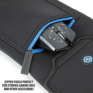 ENHANCE Keyboard Sleeve Travel Case for Tenkeyless Compact Tournament Gaming Keyboards (up to 15 Inches) with Rugged Neoprene Construction, Zipper Mouse Storage, and Cable Storage Pouch - Black