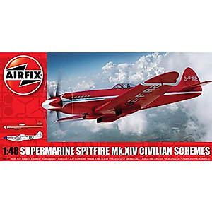 Airfix Model Set - A05139 Supermarine Spitfire MKXIV Civilian Schemes Model Building Kit - Plastic Model Plane Kits for Adults & Children 8+, Set includes Sprues & Decals - 1:48 Scale Model