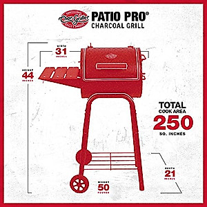 Char-Griller E1515 Patio Pro Charcoal Grill, Black