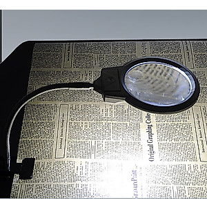 Meichoon Magnifying Lamp with Light,Clamp Magnifier,Clip-on Table Bright LED Lighted Magnifying Glasses,for Reading Diamond Painting Cross Stitch