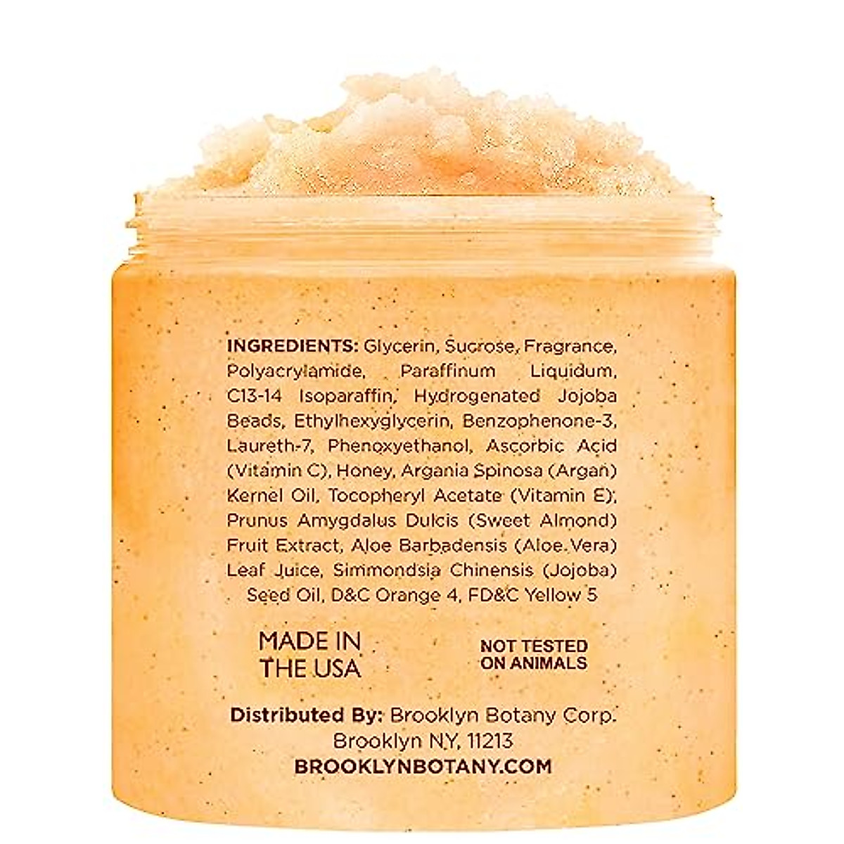 Brooklyn Botany Vitamin C Honey Sugar Scrub for Body 10 oz – Deeply Hydrating and Gently Exfoliating Body Scrub for Women and Men – Moisturizing and Nourishing the Skin