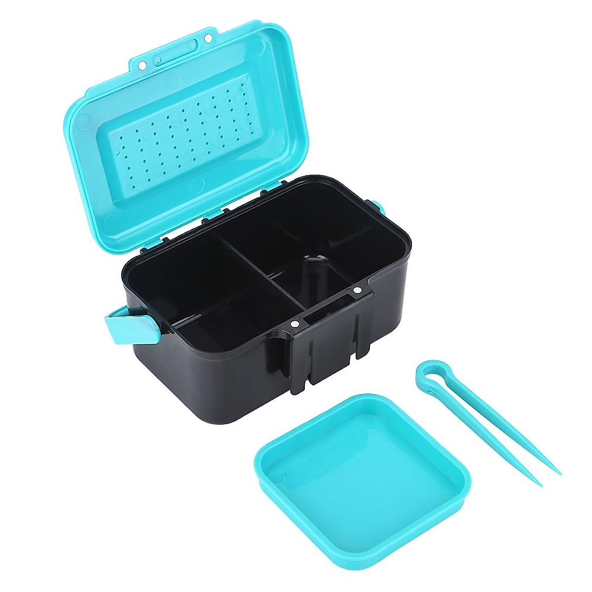 Fishing Bait Case, Plastic Fishing Bait Holder Box Worm Lure Storage Case with Clip Perfect for Fishing