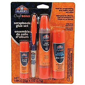 Elmer's CraftBond Scrapbook Glue, 4 Piece Set, Natural