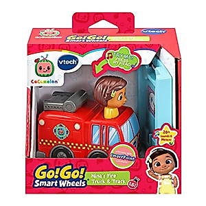 VTech CoCoMelon Go! Go! Smart Wheels Nina’s Fire Truck and Track
