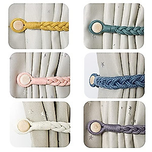 VENLOIS Strong Magnetic Curtain Tiebacks White 2pcs Heavy Duty Curtain Rope Tieback Curtain Holdbacks Holders for Home Bedroom Office Decorative Curtain