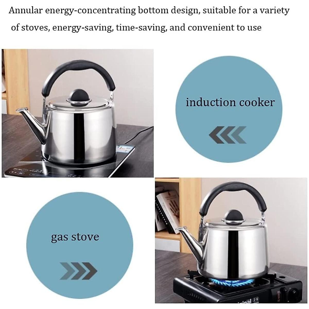Tea Kettle Stovetop Whistling Tea Kettle Stainless Steel Whistling Tea Kettle Modern Teapot Tea Pot For Stove Top Thicken Stove Top Kettle Tea Kettle for Stove Top