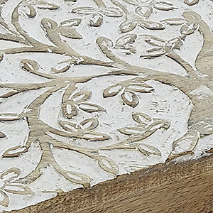 Deco 79 Mango Wood Floral Box with Hinged Lid, Set of 3 8", 10", 12"W, Brown