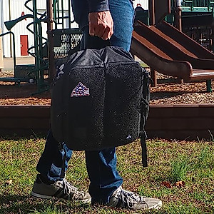 Tan Cornhole Backpack with ACE Patch - Holds Up to Six Cornhole Bag Sets (Up to 24 Bags) - Includes 2 Side Pockets, 2 Phone Holders, 2 Straps, Headphone Passthrough Ports
