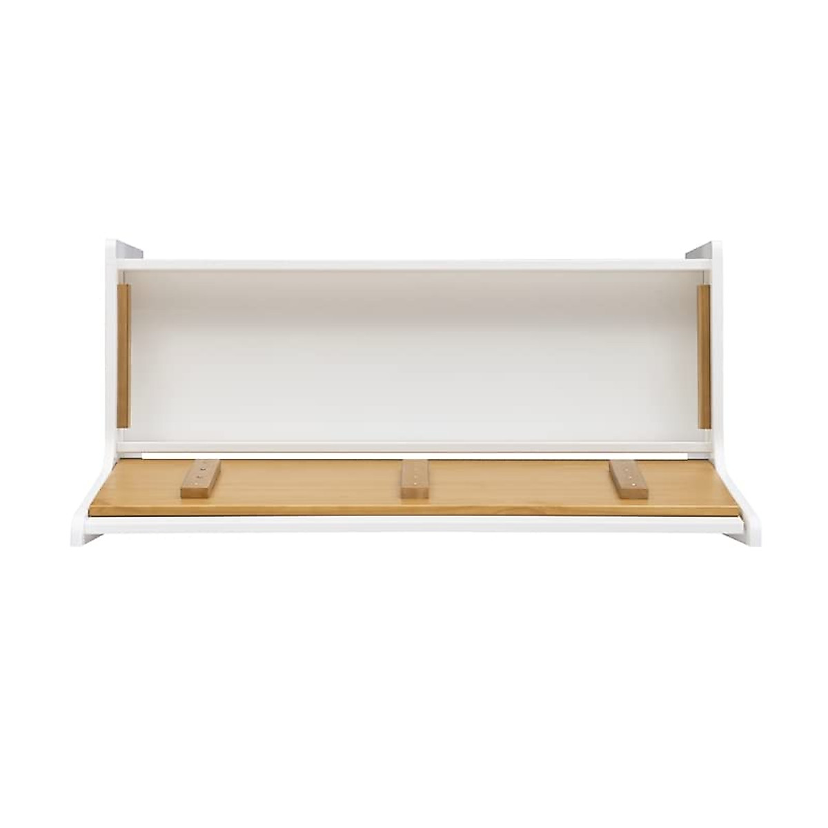 Linon Delk Wood 2 Tone Large Back Rest Bench in Honey and White