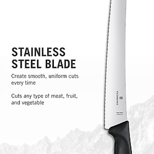 Victorinox Swiss Classic 10.25-Inch Curved Bread Knife with Serrated Edge and Black Handle