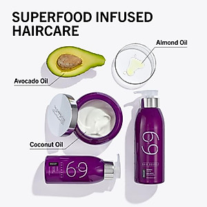 Biotop Professional 69 Pro-Active Hair Shampoo - Frizz Control, Curl Defining & Color Safe Shampoo Made with Coconut Oil, Avocado Oil & Almond Oil - Paraben, SLS & Cruelty-Free Hair Care (11.15oz)