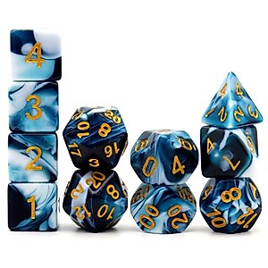 Haxtec 11 PCS DND Dice Set Extra D6 D20 Polyhedral D&D Dice for RPG Dungeons and Dragons Accessories Gift-Teal White Gemini Dice