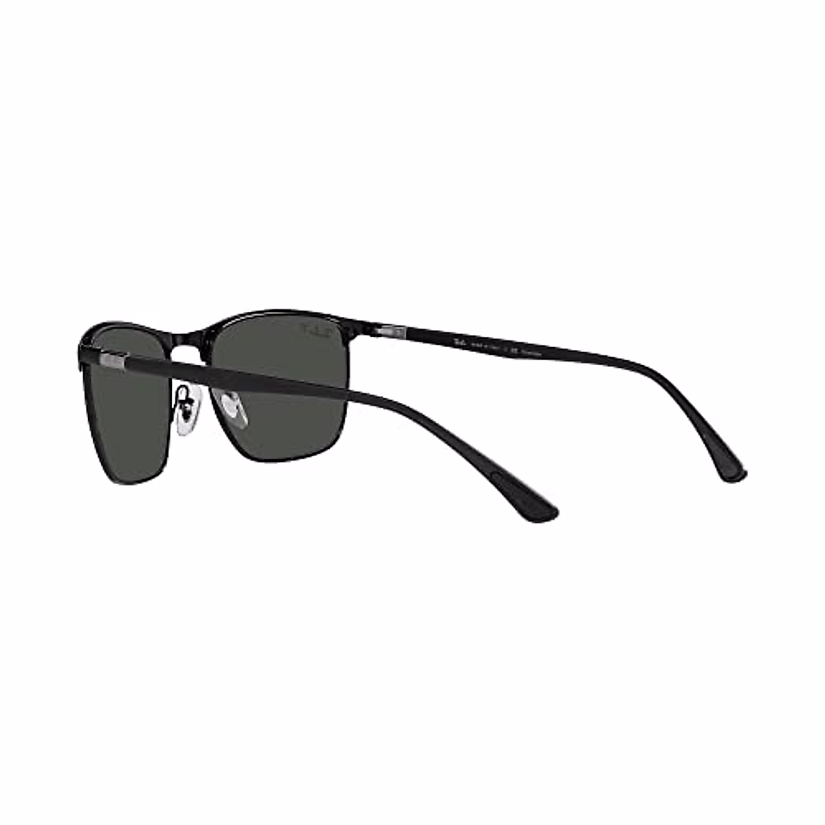 Ray-Ban RB3686 Square Sunglasses, Matte Black On Black/Polarized Dark Grey, 57 mm