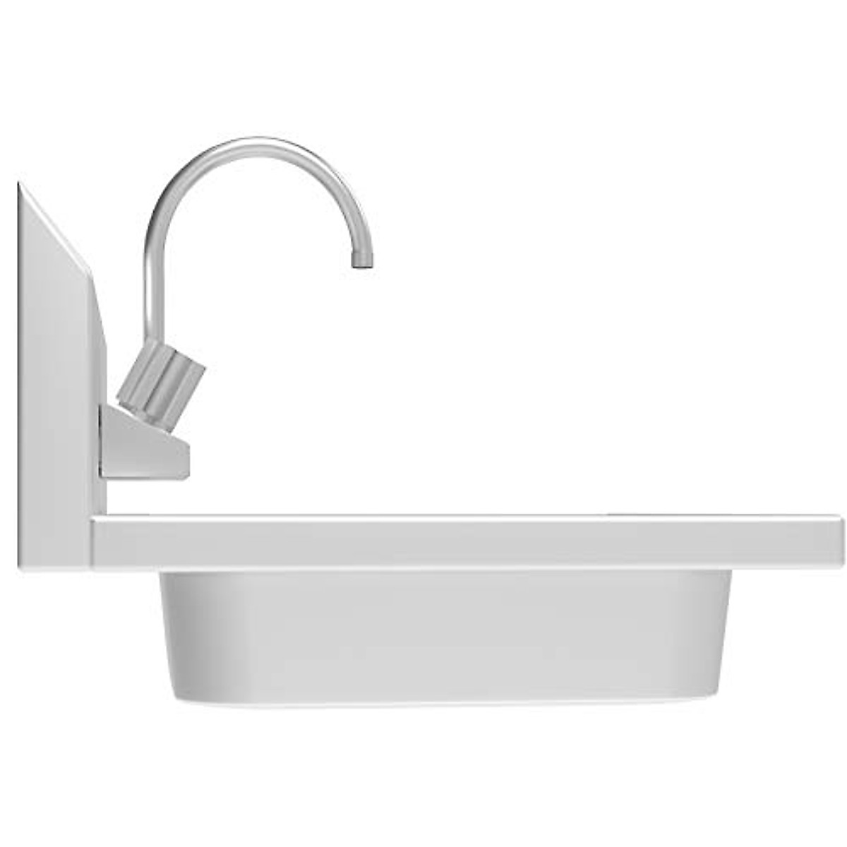 KoolMore Stainless Steel Commercial Hand Sink with Goosneck Faucet 17" x 15" - Wall Mount Hand Wash Sink, Silver (SH17-4GNF)