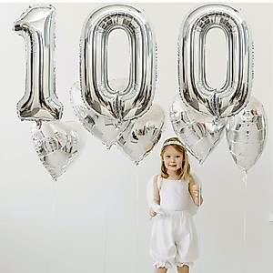 XLOOD Number 17 Balloons 32 inch Digital Balloon Alphabet 17 Birthday Balloons Digit 17 Helium Balloons Big Balloons for Birthday Party Supplies Wedding Bachelorette Bridal Shower, Silver Number 17th