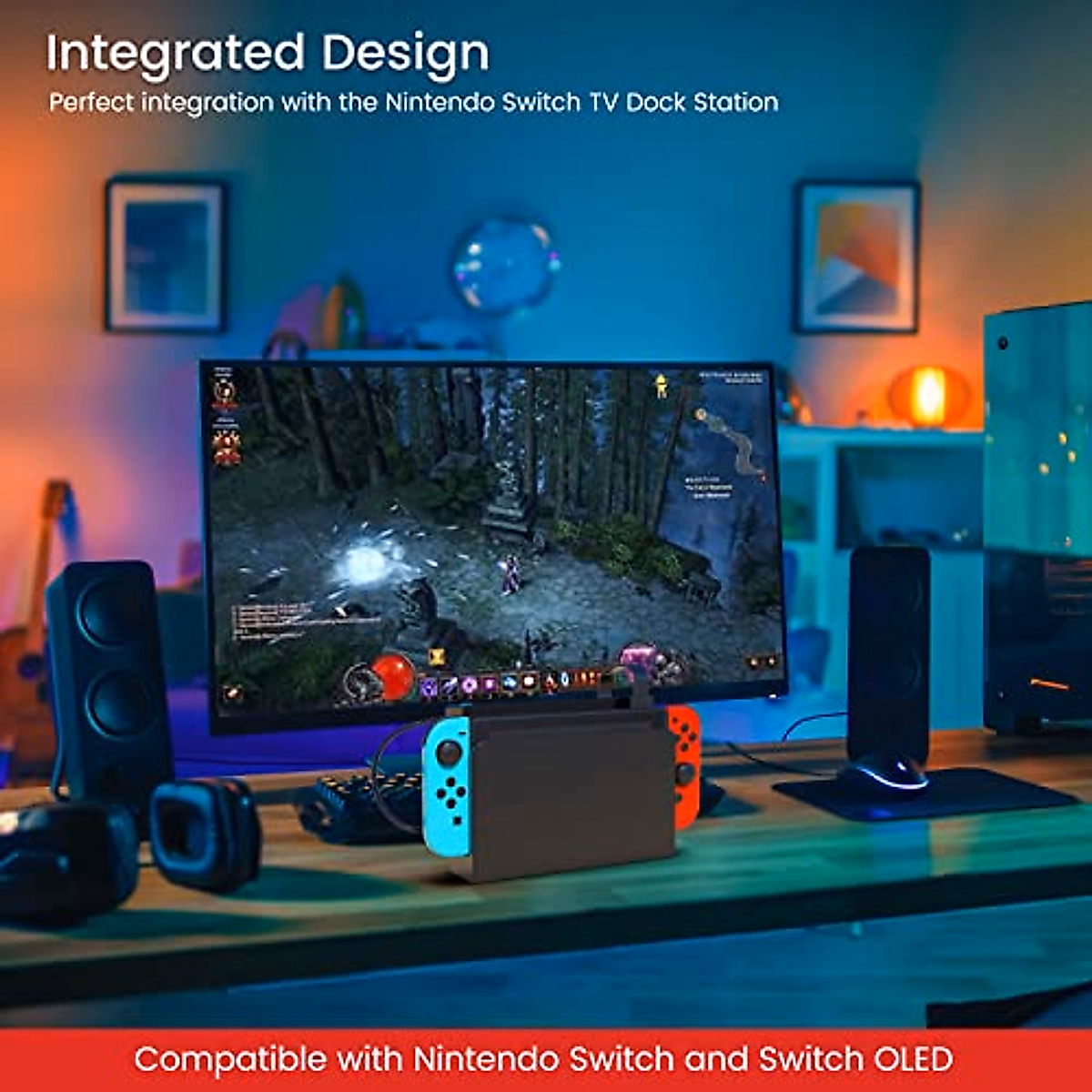 8-in-1 Game Card Reader for Nintendo Switch/Switch OLED Console and Dock, Mutilple Switch Games Reader, Card Storage Holder Accessories (4 Slots for Switching Games + 4 Slots for Storage)