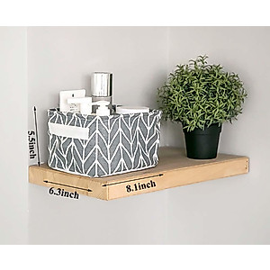 Kamuavni Foldable Storage Basket Small Collapsible Canvas Containers Organizers with Handle for Home Decor or Storing Toys, Keys, Sundries, Little Crafts, 9 Pack