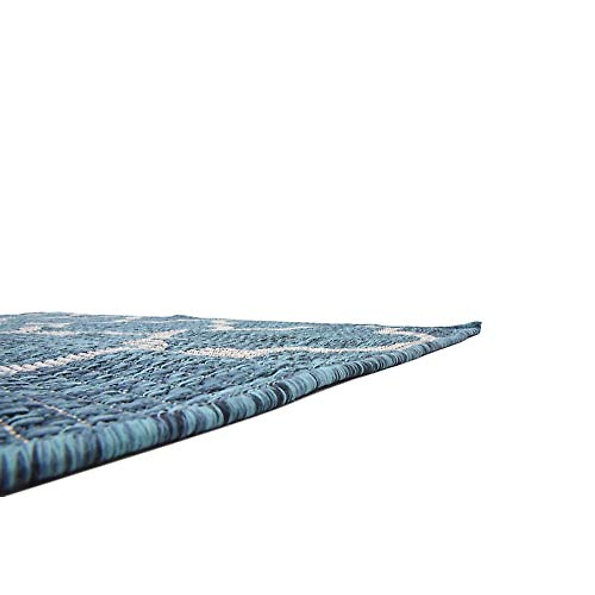Unique Loom Outdoor Trellis Collection Area Rug (4' 1" x 6' 1" Rectangle, Teal/ Gray)