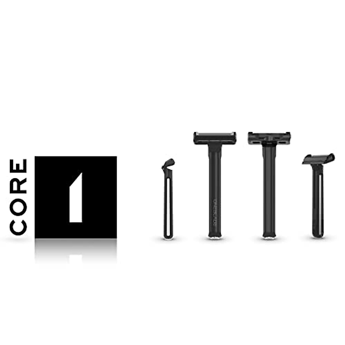 OneBlade Core Safety Razor for Fine Hair - Includes Stand & 10 Premium Japanese Feather Blade Refills - Introductory Level