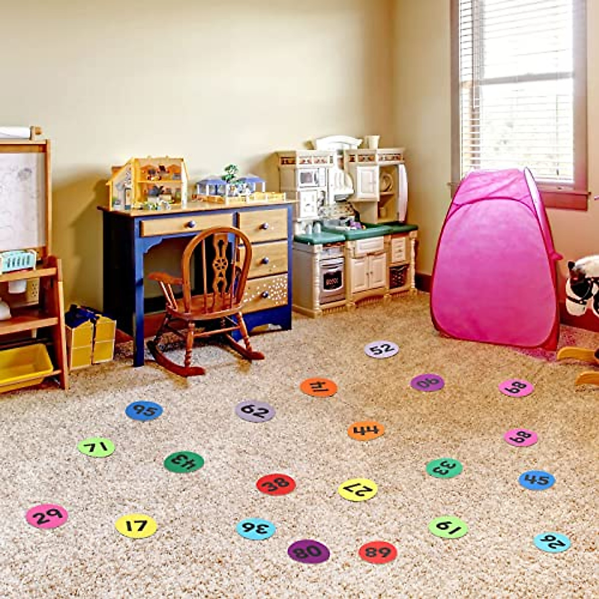 100 Pcs Colorful Carpet Markers for Classroom & Activities