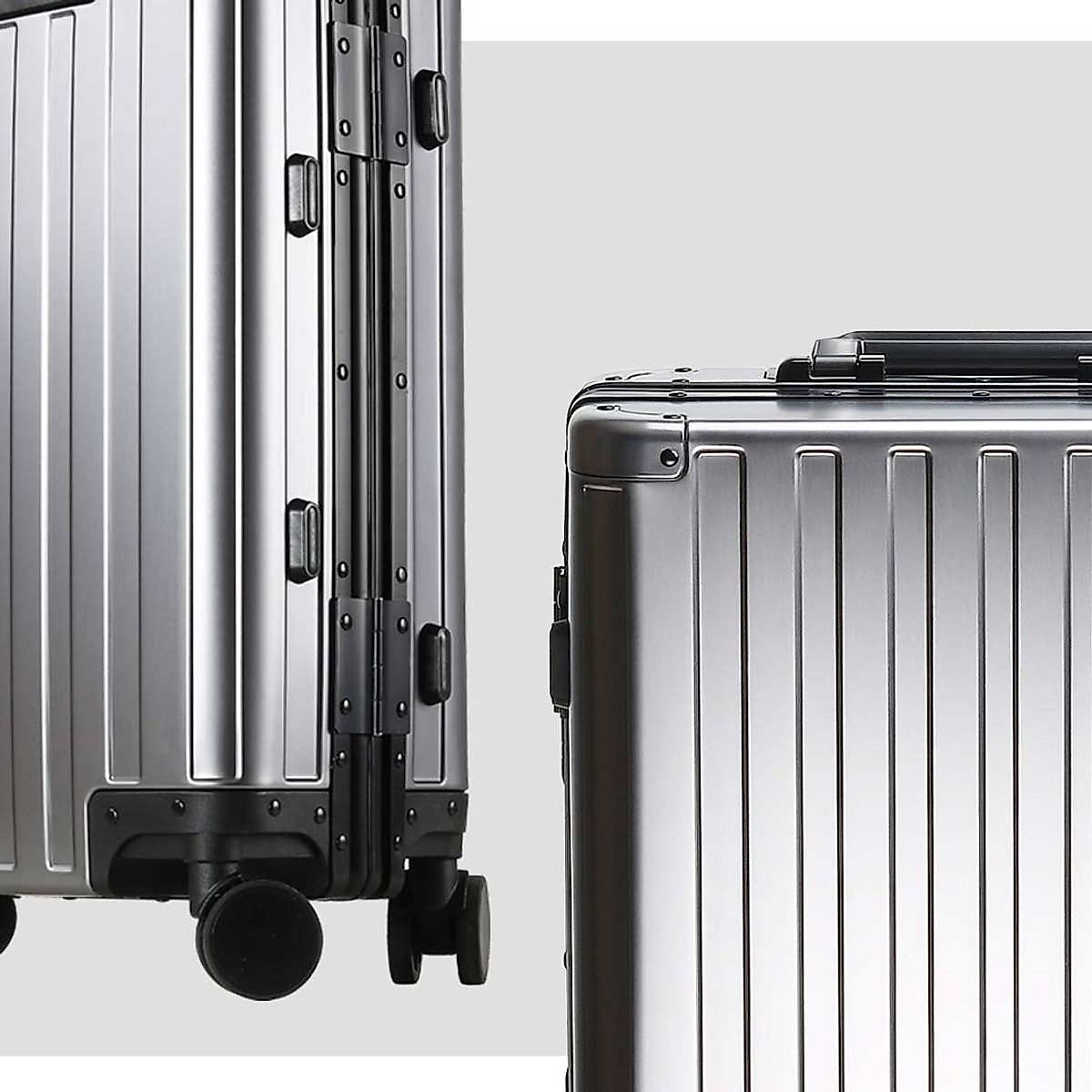 Sindermore Luggage, Aluninum Hardside Suitcase With TSA Lock (Grey, 25 inch Checked Medium)