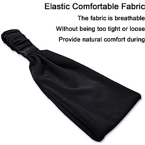 Calbeing Black Workout Headband for Women, Wide Headbands for Women, Sports Running Headband for Exercise, Gym Hairband Athletic Thick Non Slip Yoga Sweatband Fitness 5Pack