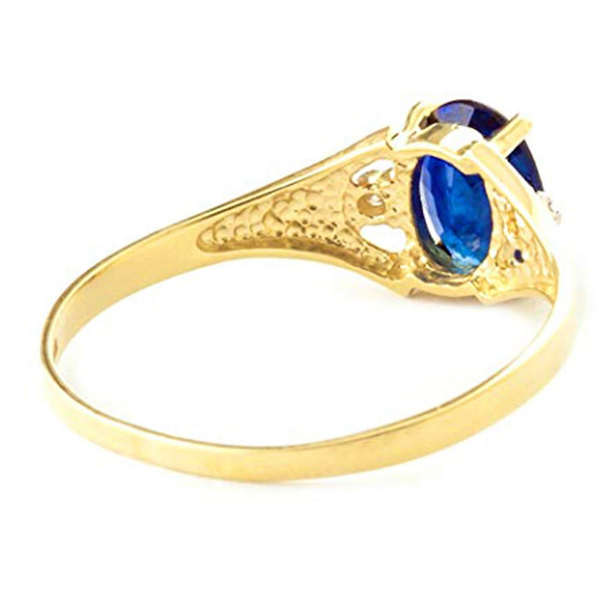 Galaxy Gold GG 14k Yellow Gold Ring with Natural Diamonds and Sapphire - Size 6