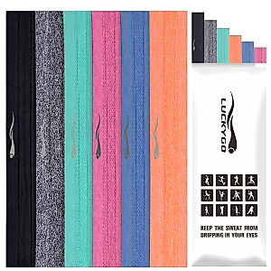 Headbands Sweatbands for Women Men│Super Absorbent Sports Headband │ Nonslip Stretchy Sweat Bands Headbands │Soft Workout Head Bands Hairband Sweatband for Fitness Exercise
