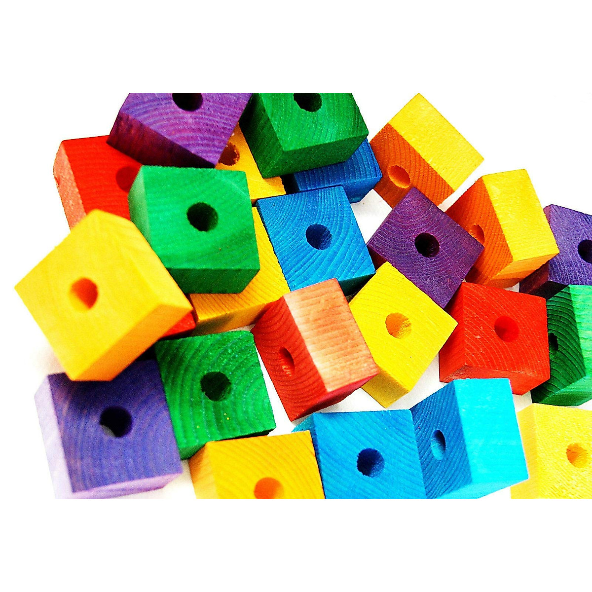 Parrot toys Wooden Colored Large 24 Blocks Bird Parts Amazon Cockatoo Macaw