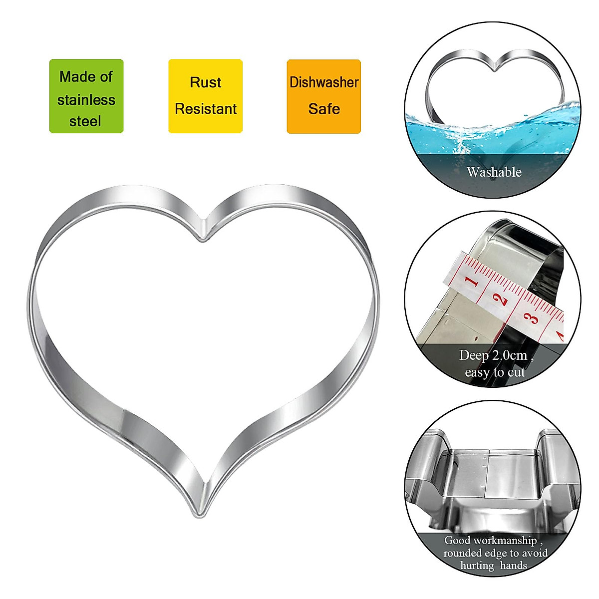 LUBTOSMN Halloween Ghost Cookie Cutter Set-4 Piece-Size 3.5" 2.3"-Halloween Holiday Fondant Biscui Fruit Cheese Cutters