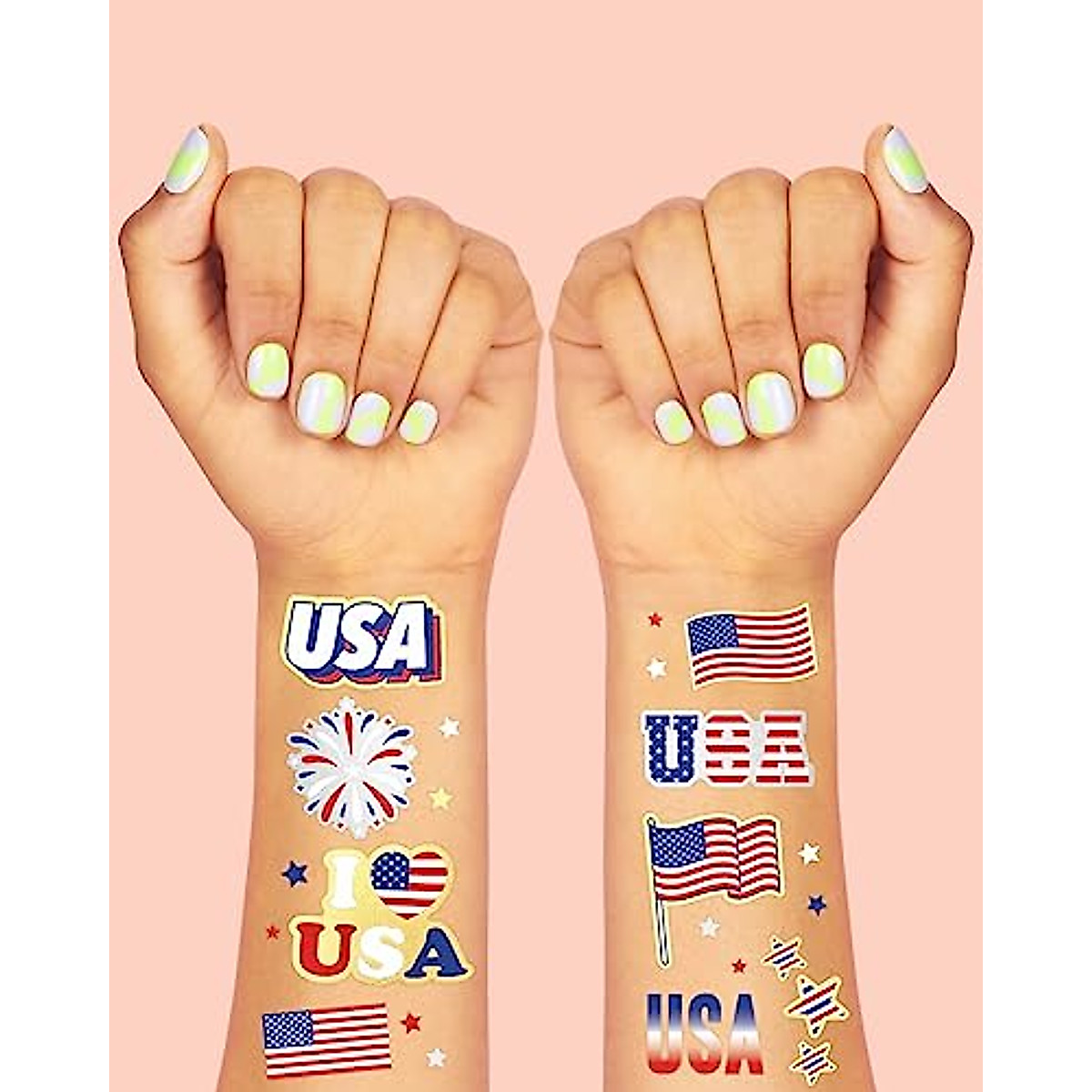 xo, Fetti Fourth of July Decorations Tattoos - 70 styles | Red White and Blue Party Supplies, 4th of July, USA Flag, Memorial Day