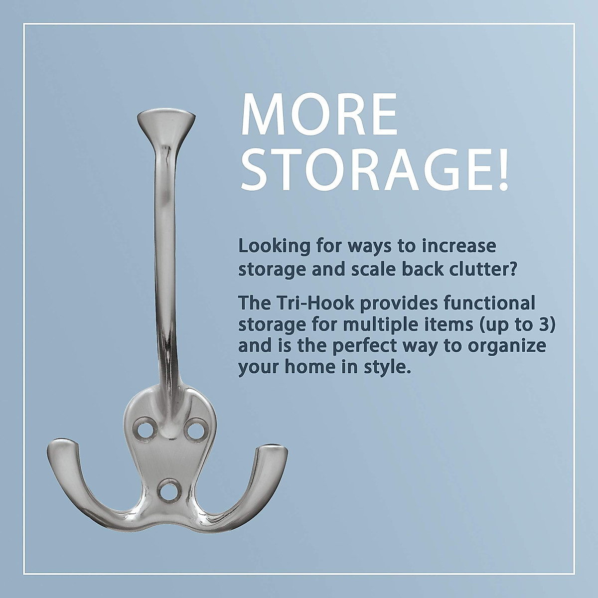 129848 Coat Rack, 27-Inch, Wall Mounted with 5 Decorative Hooks, Satin Nickel and White