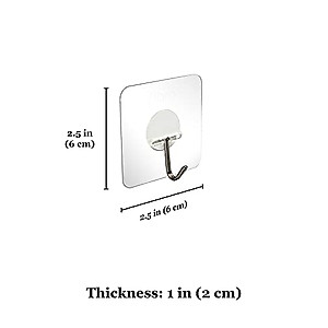 Floro Transparent Reusable Gardening Hooks, 2.4"x2.4" Clear Plastic and Stainless Steel, Carries 176oz. Weight, 8 Hooks per Pack